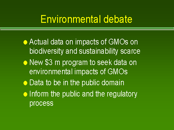 Environmental debate